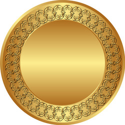 Gold and black vintage round isolated frame Vector Image