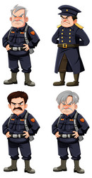 Grumpy army officer cartoon Royalty Free Vector Image