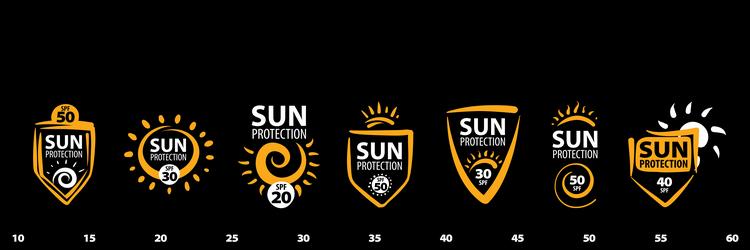Sun protection uv badge Royalty Free Vector Image