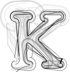 Abstract hand drawn letter k Royalty Free Vector Image