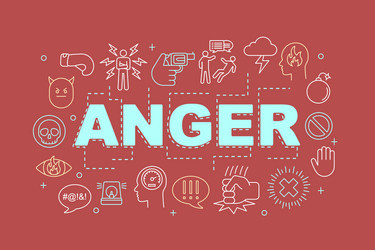 Anger word concepts banner Royalty Free Vector Image