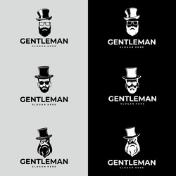 Gentleman logo label classic with men Royalty Free Vector