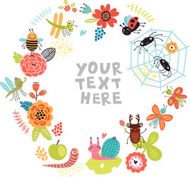 Floral background with cute bees Royalty Free Vector Image