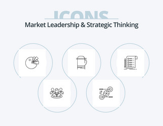 Market leadership and strategic thinking flat 5 Vector Image
