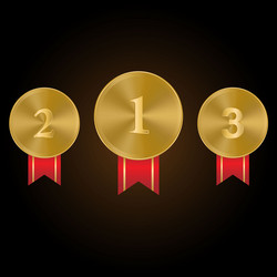1st 2nd 3rd sports awards three medals gold Vector Image