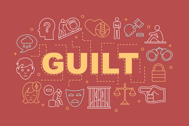 Guilt word concepts banner Royalty Free Vector Image