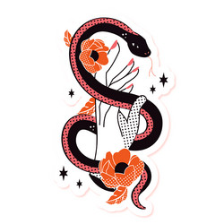 Romantic sad snake Royalty Free Vector Image - VectorStock