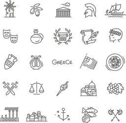 Vintage monochrome ancient greece labels set Vector Image
