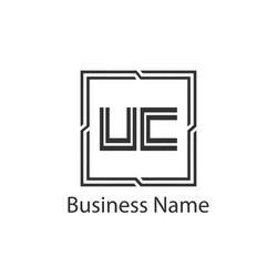 Initial letter uc logo template design Royalty Free Vector