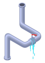 Leaking pipes isometric broken pipe tube Vector Image