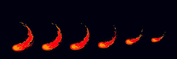 Sprite sheet fire sword attack fire pink strike Vector Image