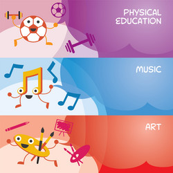 Kids music art playground banner Royalty Free Vector Image