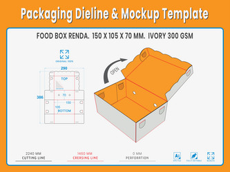 Packaging dieline and mockup template Royalty Free Vector