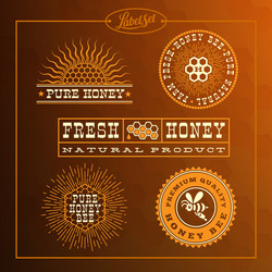 Set honey badges and labels abstract bee design Vector Image