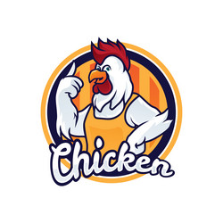 Chicken head fire logo mascot Royalty Free Vector Image