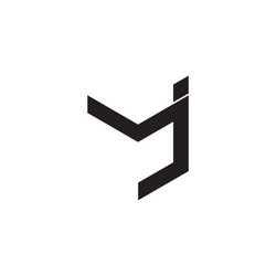 Letter mj simple geometric colorful logo Vector Image