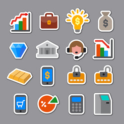 Finance stickers Royalty Free Vector Image - VectorStock