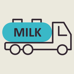 Dairy milk delivery service truck Royalty Free Vector Image