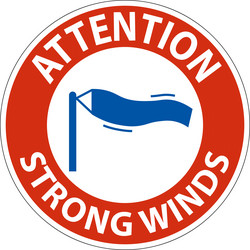 Water safety sign warning - strong winds Vector Image