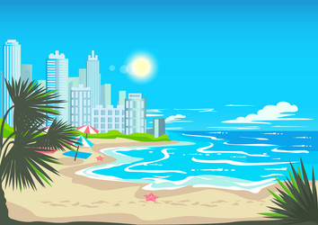 City beach Royalty Free Vector Image - VectorStock