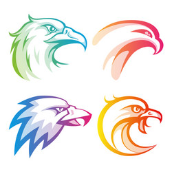 Head eagle with flames Royalty Free Vector Image