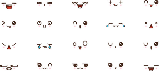 Emoji faces keyboard symbols smile Royalty Free Vector Image