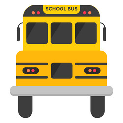 School bus front view colored Royalty Free Vector Image
