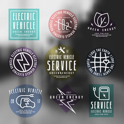 Set of electric car labels Royalty Free Vector Image