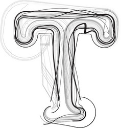 Abstract colorful letter t Royalty Free Vector Image