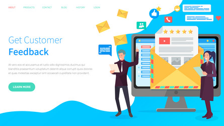 Five stars rating on paper letter in open envelope