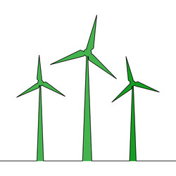 Continuous line drawing wind turbine concept Vector Image