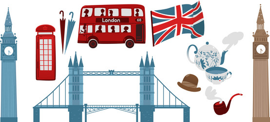 Symbols of great britain Royalty Free Vector Image