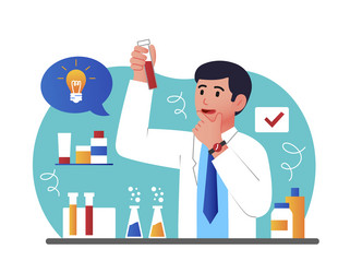Scientist doing science experiment in the lab Vector Image
