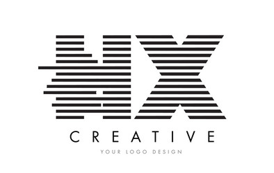 Hx h x zebra letter logo design with black Vector Image