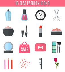 Glamorous make-up icons set Royalty Free Vector Image