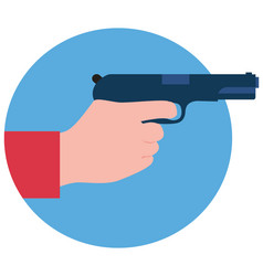 Hand with gun control using both hands Royalty Free Vector
