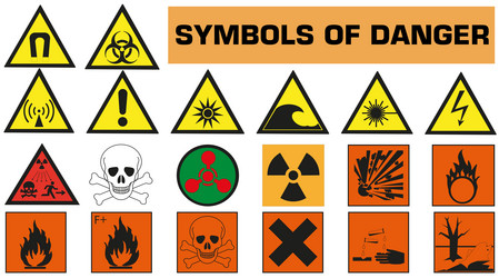 Hazardous materials - hazard pictograms graphics Vector Image