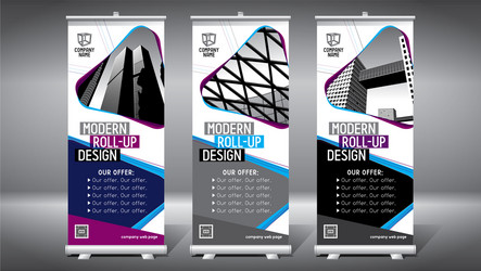 Roll-up template design 85x200 cm - modern office Vector Image