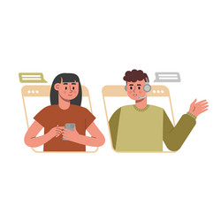 Dialogue between operator and user communication Vector Image