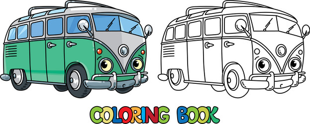 Classic retro bus old hipster red microbus Vector Image