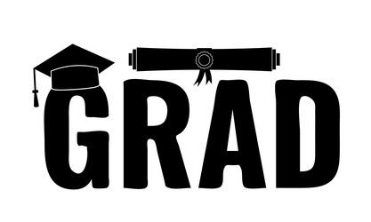 Grad squad calligraphy hand lettering Royalty Free Vector