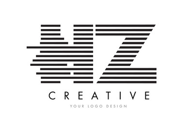 Creative white letters hz h z logo with leading Vector Image