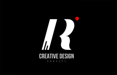 White black r line letter icon alphabet logo Vector Image