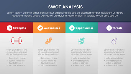 Swot analysis concept with big circle pie chart Vector Image