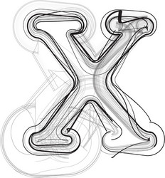 Abstract hand drawn letter x Royalty Free Vector Image