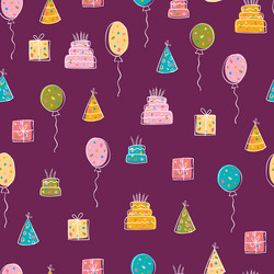 Cute baking doodles seamless pattern fun Vector Image