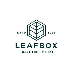 Geometric leaf box logo design graphic emblem Vector Image
