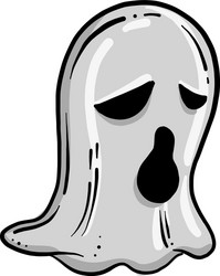 Sad ghost on white background Royalty Free Vector Image