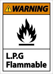 Danger lpg flammable symbol sign on white Vector Image