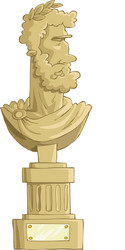 Greek sculpture cartoon male head graphic Vector Image